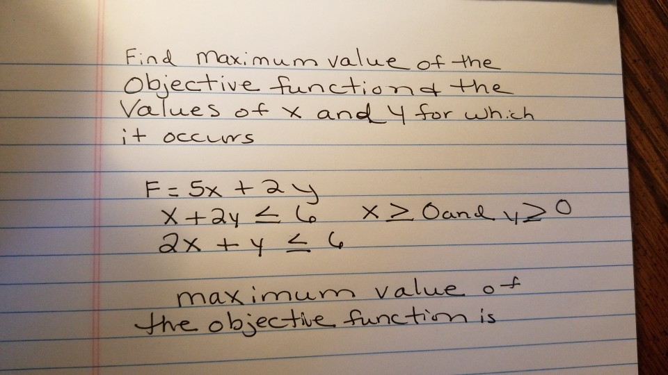 Solved Find Maximum Value Of The Objective Functiond The 