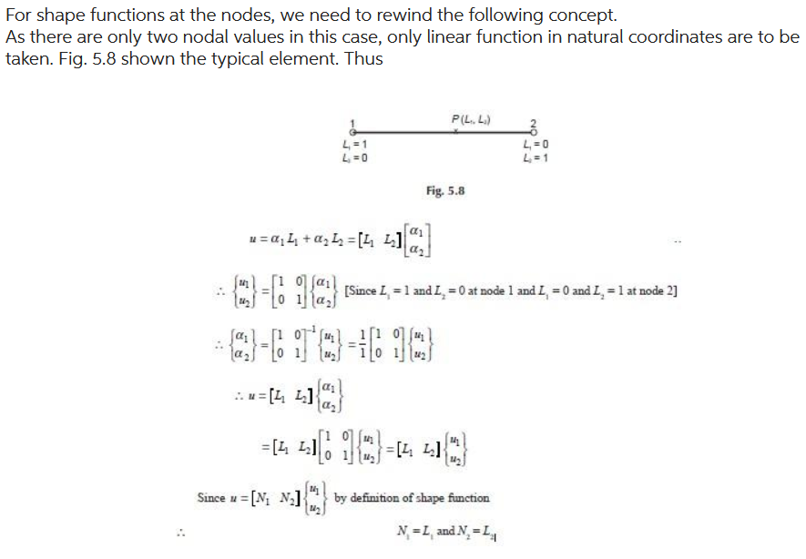 Shaping functions have already been found as seen | Chegg.com
