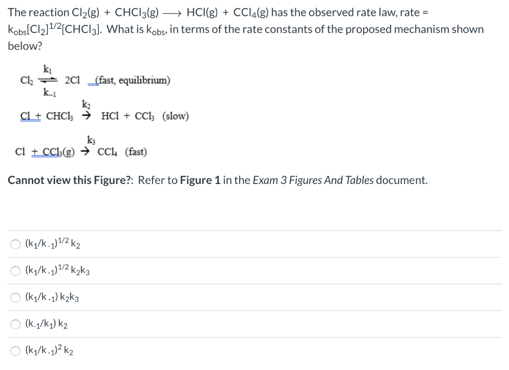 Solved The reaction Cl2(g) + CHCl3(g) + HCl(g) + CCl4(g) has | Chegg.com