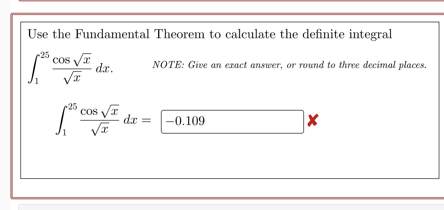 Solved Use the Fundamental Theorem to calculate the definite | Chegg.com