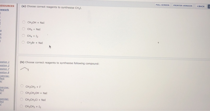 Solved FULL SCREEN PRINTER VERSION BACK ESOURCES (a) Choose | Chegg.com