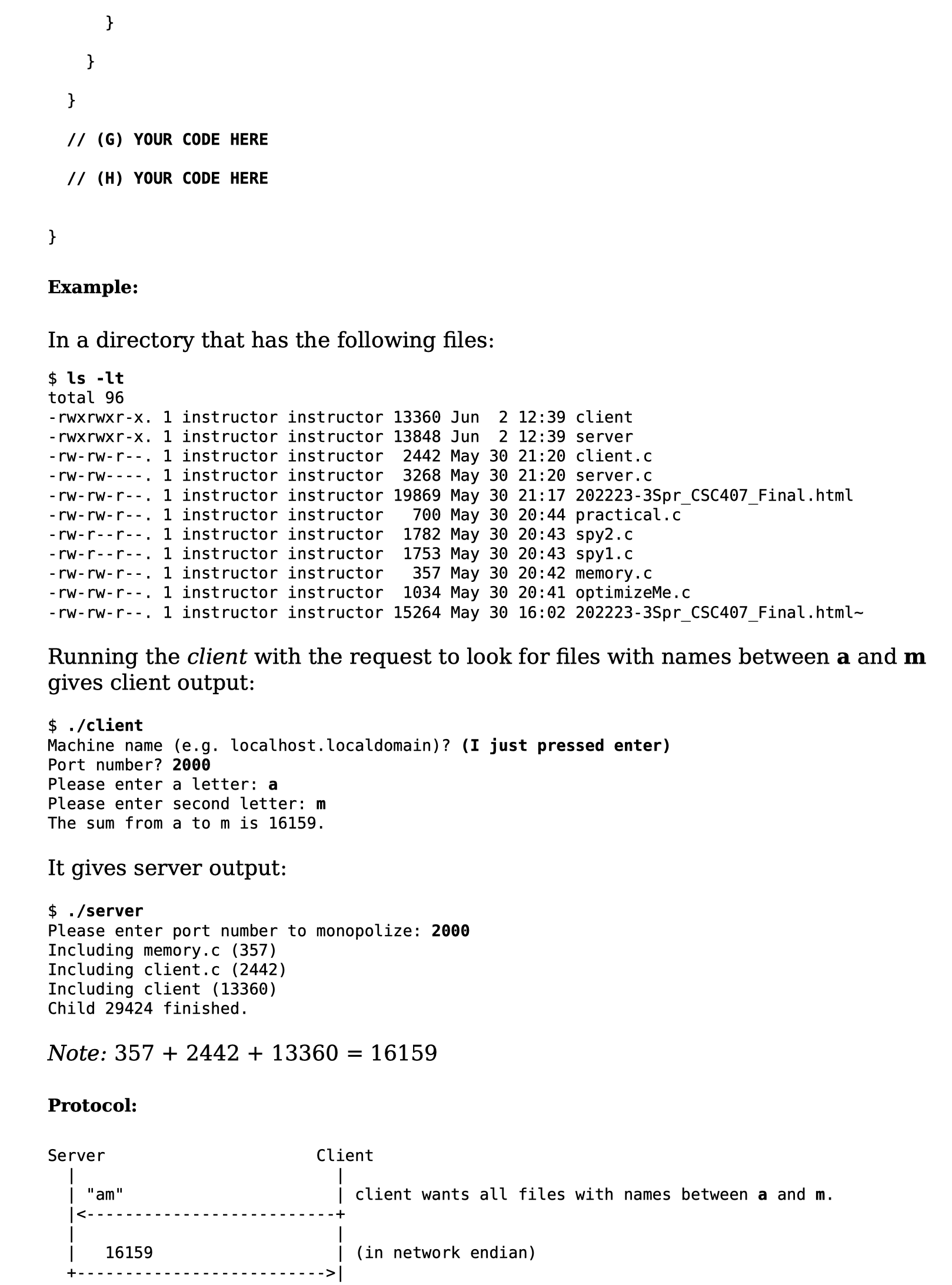 Solved 6. Sockets and Files Finish the server function | Chegg.com