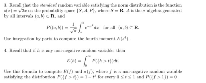 Solved 3. Recall that the standard random variable | Chegg.com