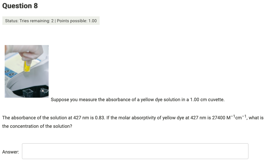 Solved Question 8 Status: Tries remaining: 2 Points | Chegg.com