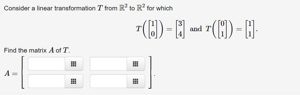 Solved Consider a linear transformation T from R2 to R2 for | Chegg.com