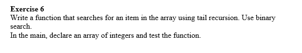 Solved Exercise 6 Write a function that searches for an item | Chegg.com