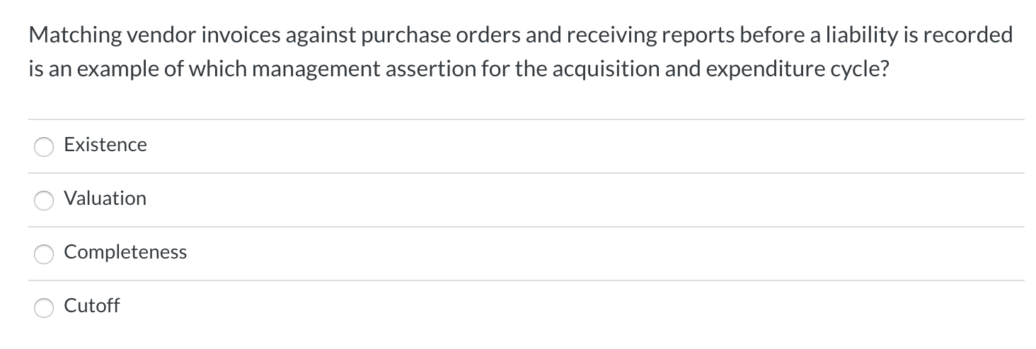 Solved Matching vendor invoices against purchase orders and | Chegg.com