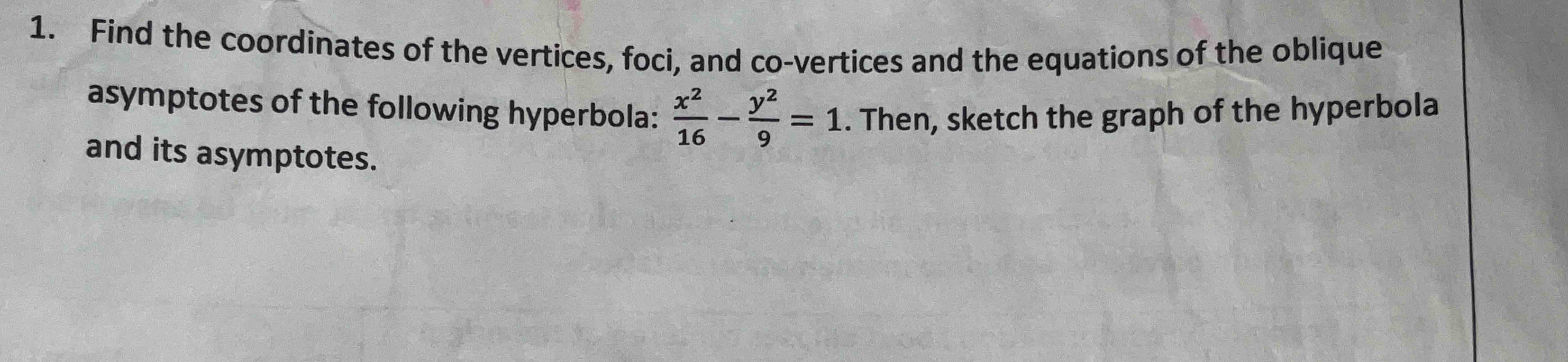 Solved find the coordinates of the vertices, foci, andFind | Chegg.com