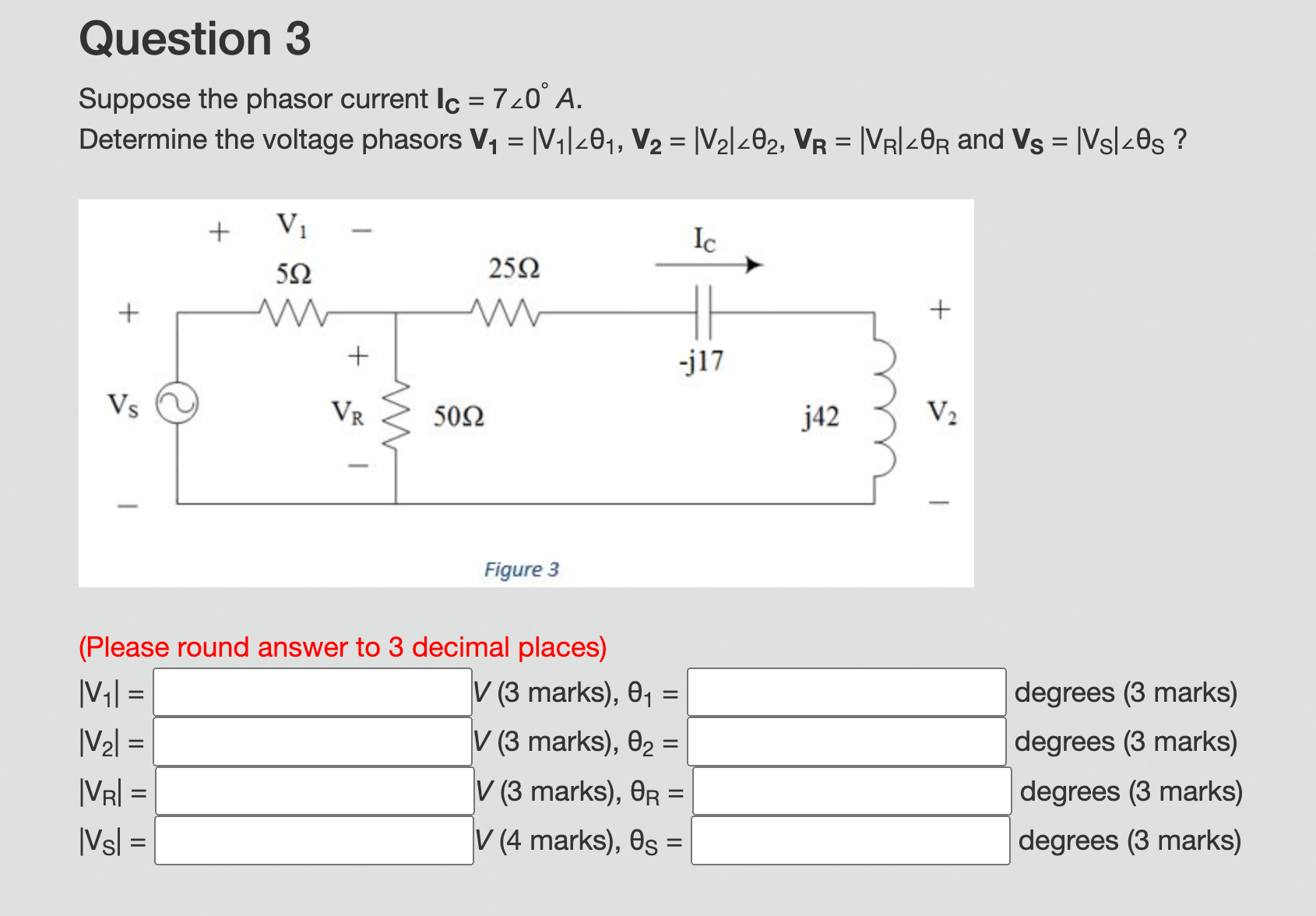 Solved Suppose the phasor current IC = 7∠0° A. Determine the | Chegg.com