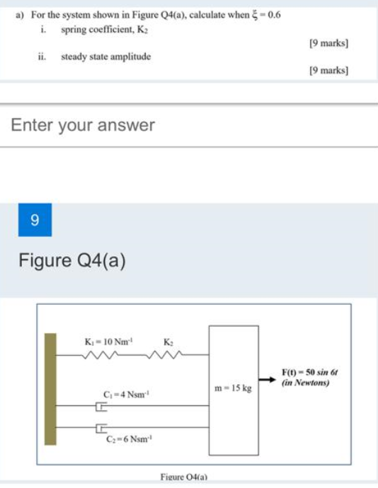 Solved a) For the system shown in Figure Q4(a), calculate | Chegg.com