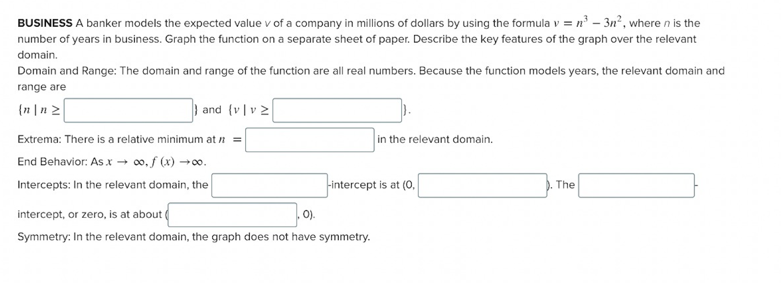 Solved BUSINESS A banker models the expected value v of a | Chegg.com
