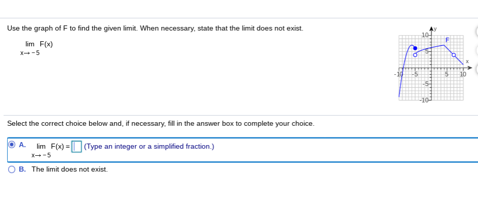 Solved Use the graph of F to find the given limit. When | Chegg.com