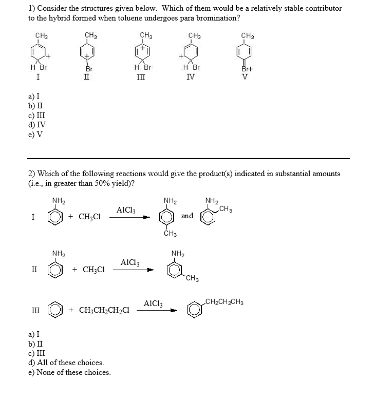 Solved 1) Consider the structures given below. Which of them | Chegg.com