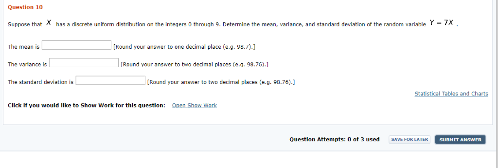 Solved Question 10 Suppose that X has a discrete uniform | Chegg.com