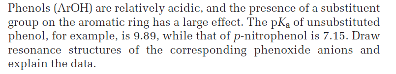 Solved Phenols (ArOH) are relatively acidic, and the | Chegg.com
