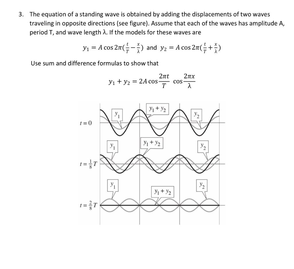 Solved 3. The equation of a standing wave is obtained by | Chegg.com