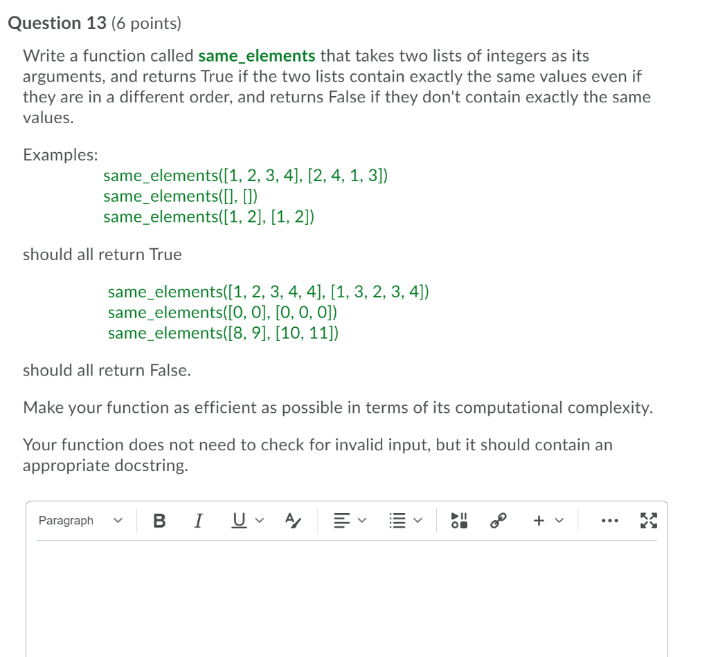 Solved Question 13 (6 points) Write a function called | Chegg.com
