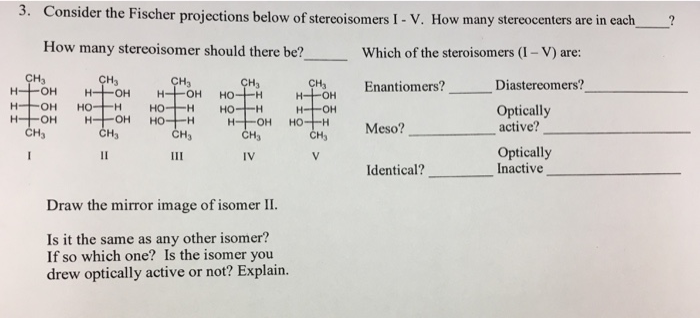 Consider the Fischer projections below of | Chegg.com