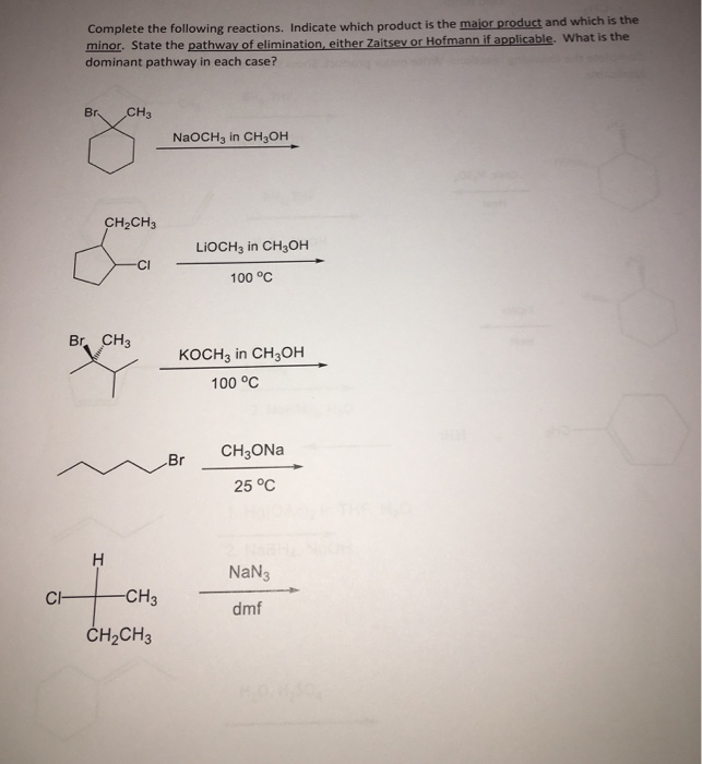 Solved Complete the following reactions. Indicate which | Chegg.com