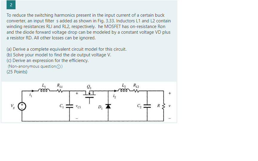 Solved 2 To reduce the switching harmonics present in the | Chegg.com