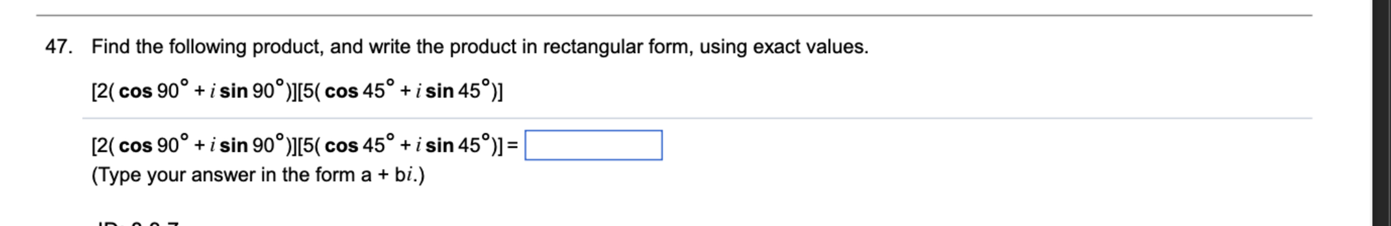 Solved Find the following product, and write the product in | Chegg.com