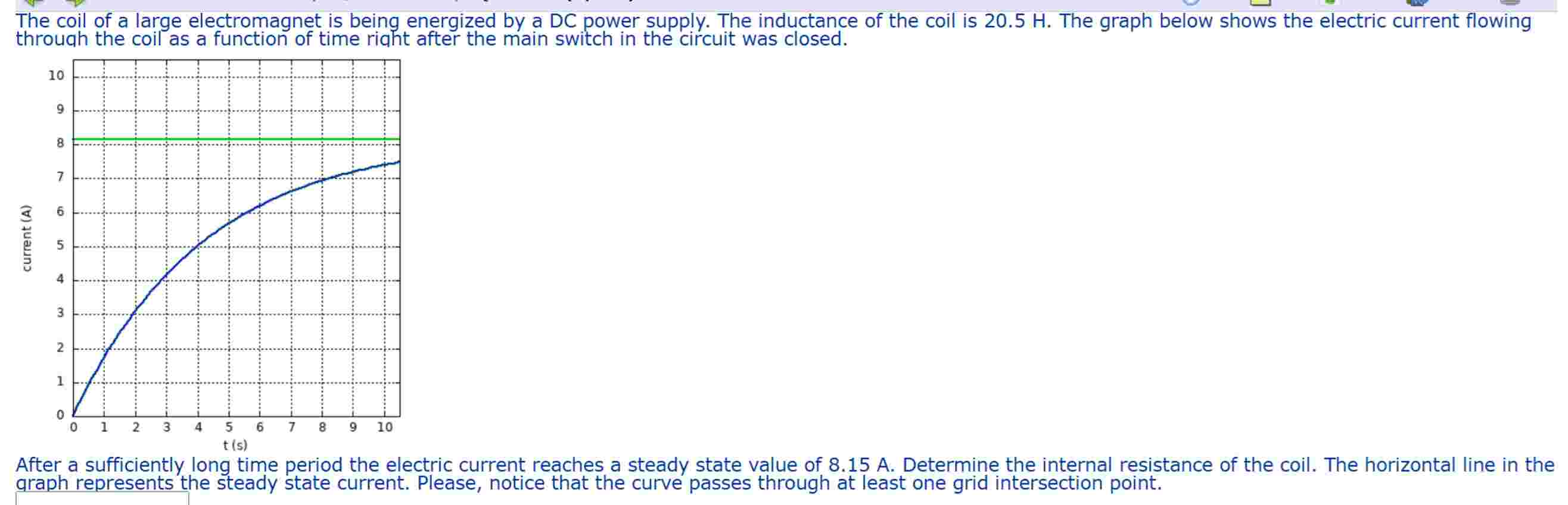 Solved The coil of a large electromagnet is being energized | Chegg.com