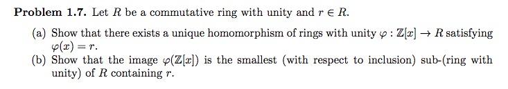 Solved Problem 1.7. Let R be a commutative ring with unity | Chegg.com