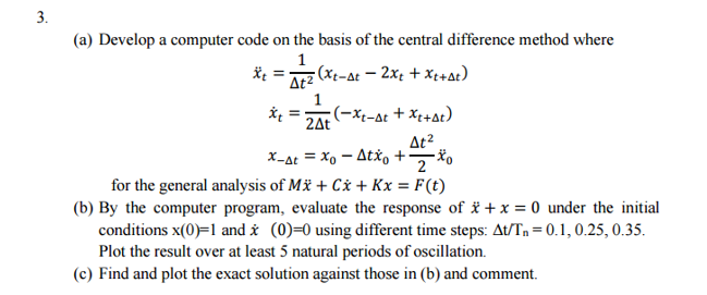 Solved (a) Develop a computer code on the basis of the | Chegg.com