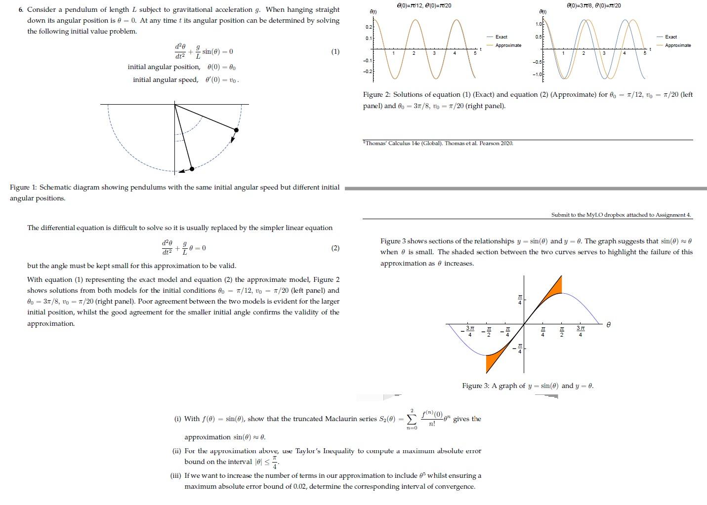 Solved 6. Consider a pendulum of length L subject to | Chegg.com