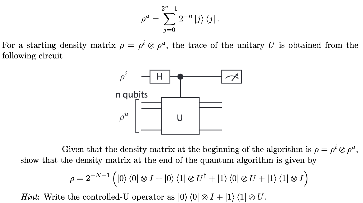 In DQC1, there is a single initialized qubit |i〉in | Chegg.com