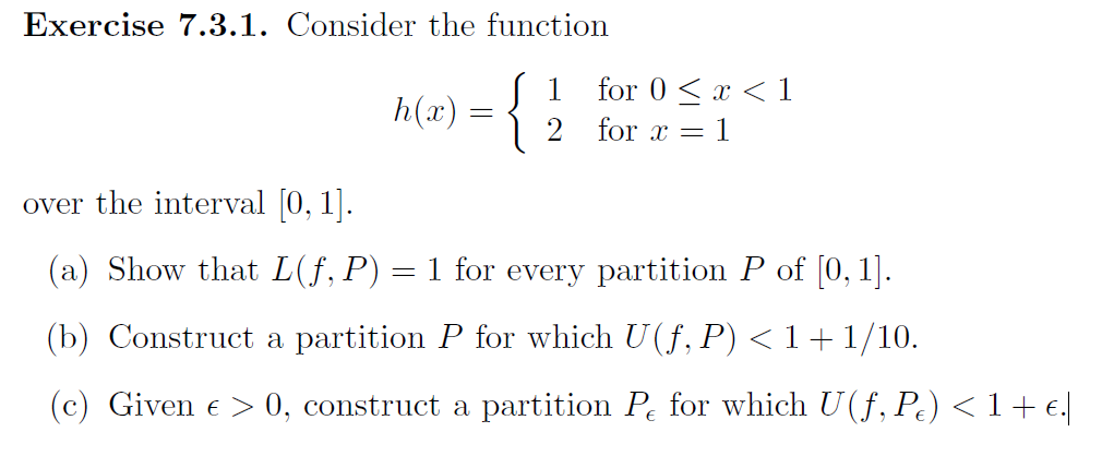 Solved Exercise 7.3.1. Consider the function h(x)={12 for | Chegg.com