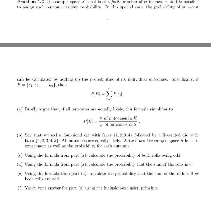 Solved If a sample space S consists of a finite number of | Chegg.com