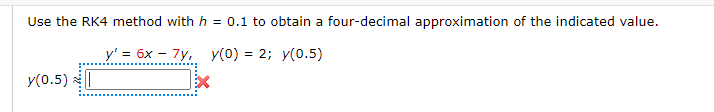 Solved Use the RK4 method with h = 0.1 to obtain a | Chegg.com