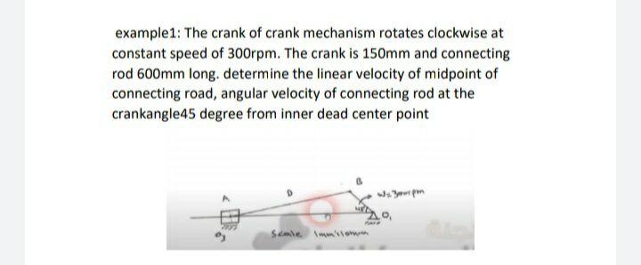 Solved example1: The crank of crank mechanism rotates | Chegg.com