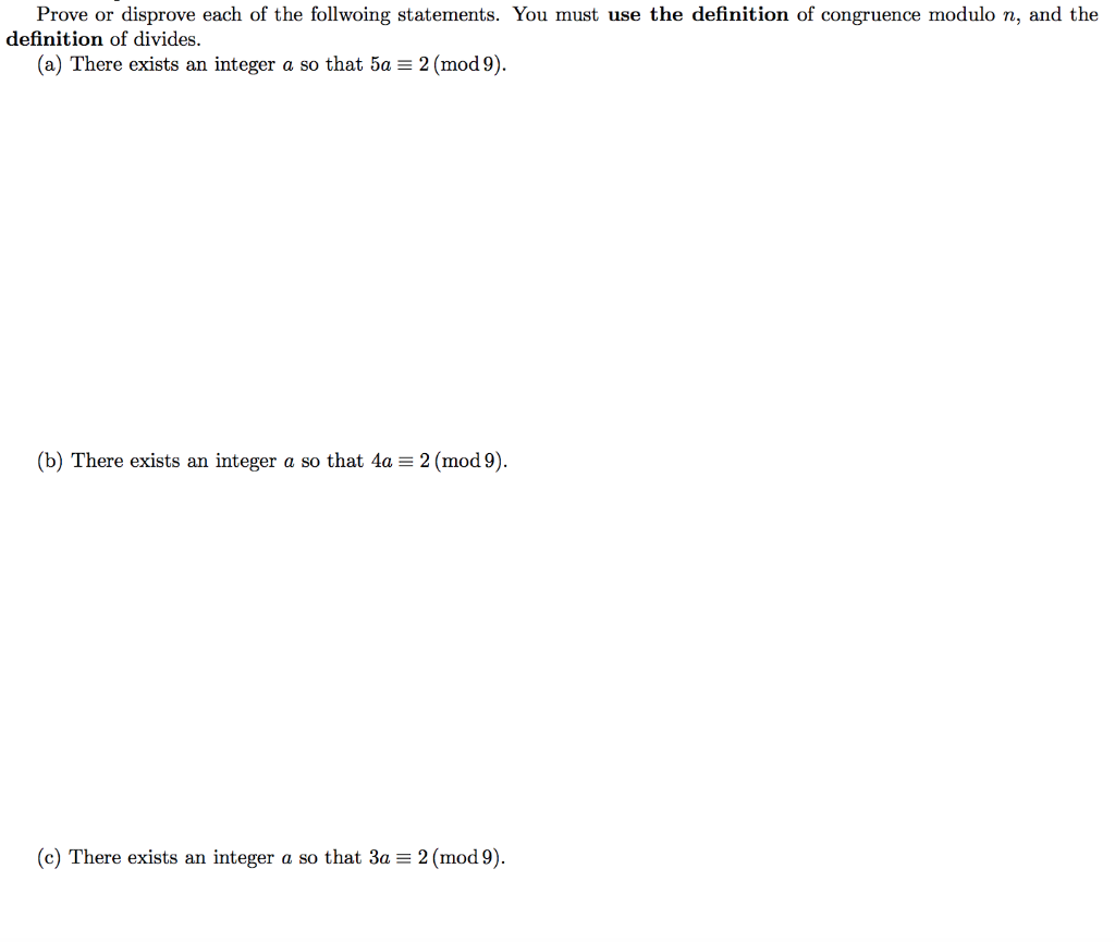 Solved Prove or disprove each of the follwoing statements. | Chegg.com
