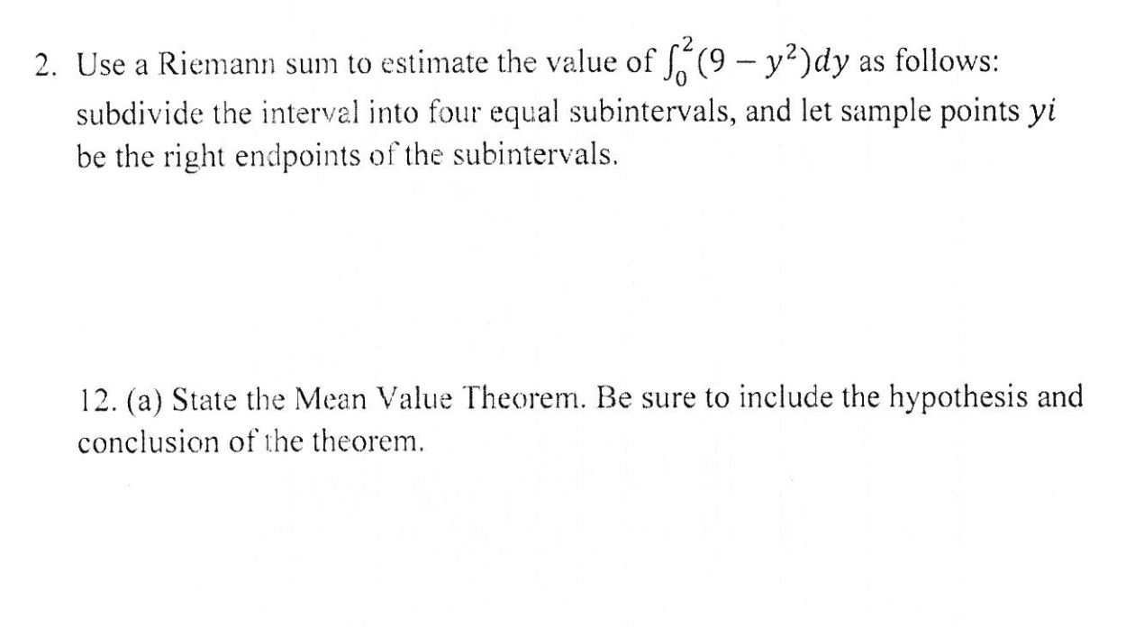 Solved Use a Riemann sum to estimate the value of | Chegg.com