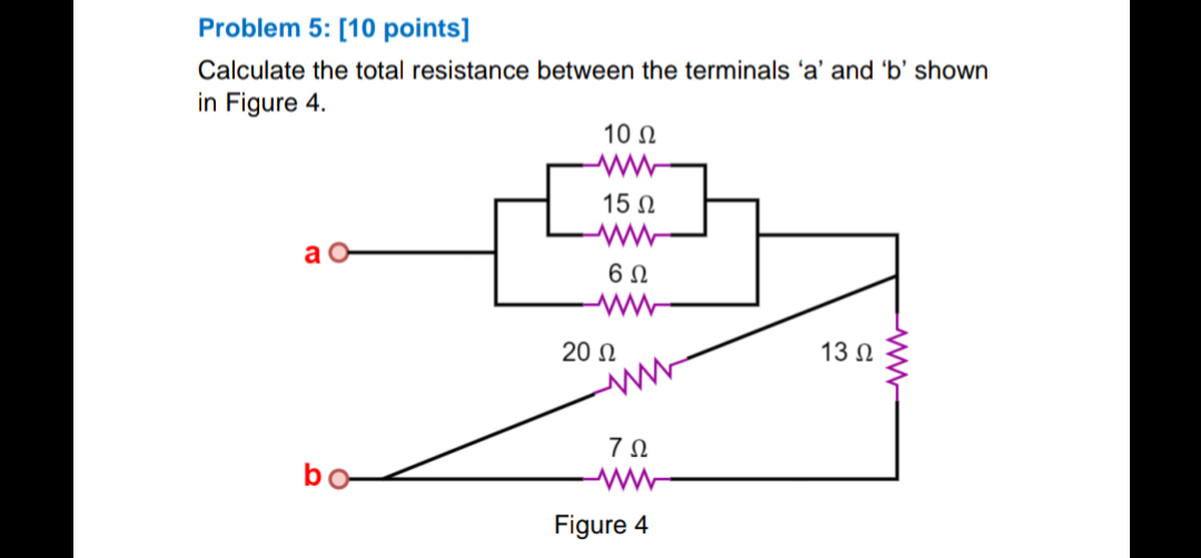 Solved Problem 5: [10 points] Calculate the total resistance | Chegg.com