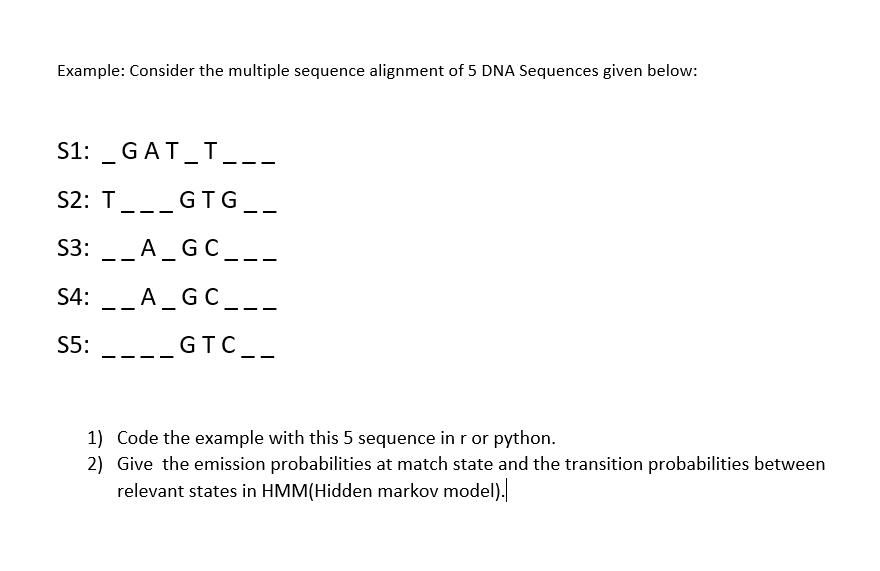 Code this example with Hidden markov model for | Chegg.com