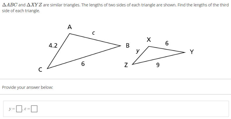Solved ABC and XYZ are similar triangles. The lengths of | Chegg.com