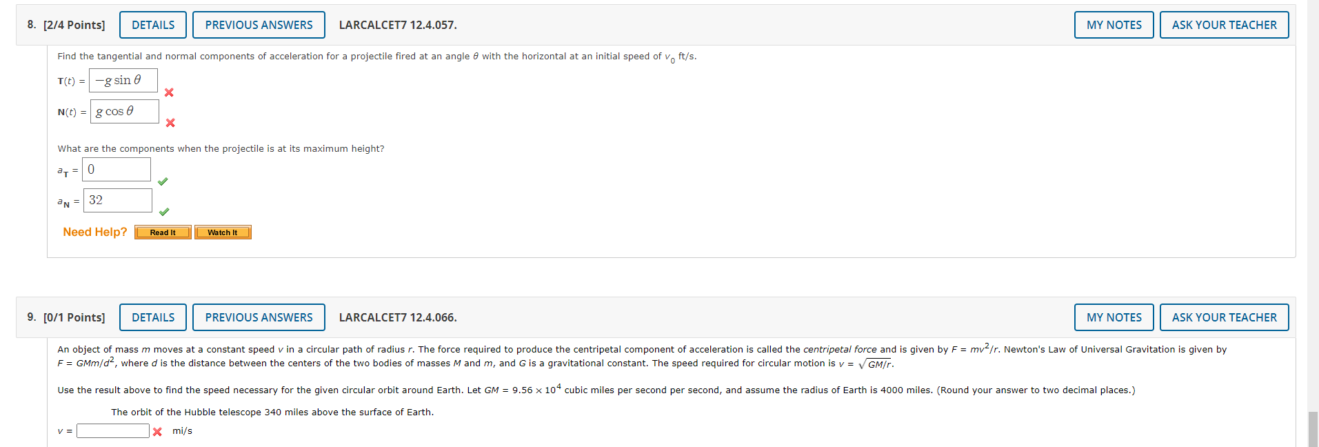 Solved For number 8, just the first 2 please that are wrong. | Chegg.com