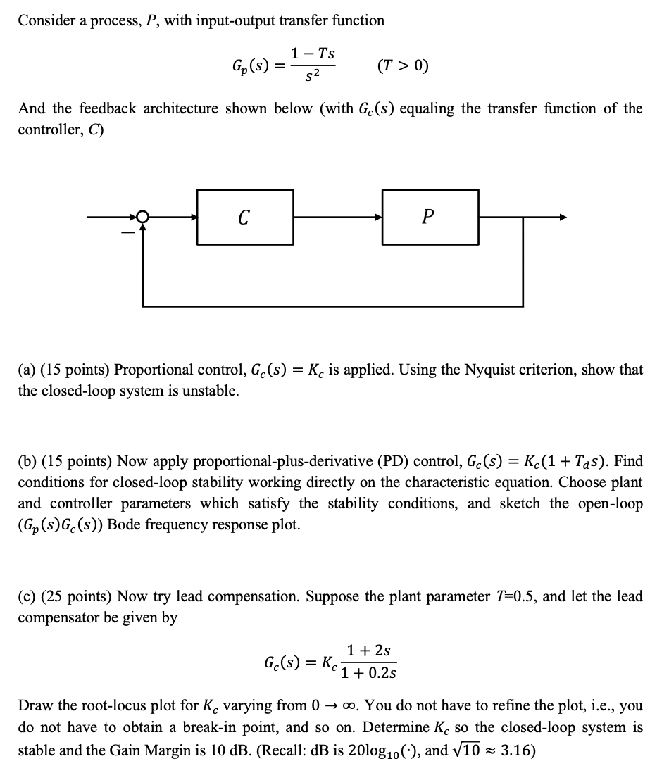 Solved Consider a process, P, with input-output transfer | Chegg.com