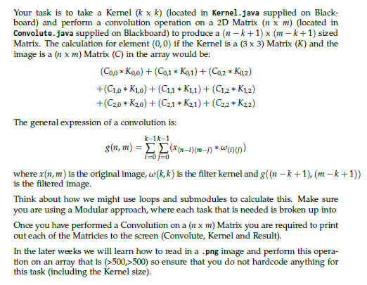Solved public class kernel { * HORIZONTAL A kernel that | Chegg.com