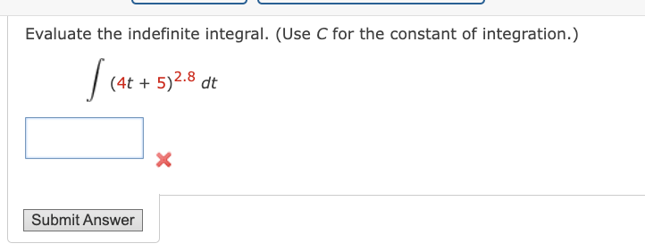 Solved Evaluate the indefinite integral. (Use C for the | Chegg.com