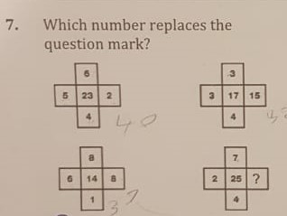 Solved 7. Which number replaces the question mark? 6 23 2 3 | Chegg.com