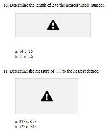 _10. Determine the length of a to the nearest whole | Chegg.com