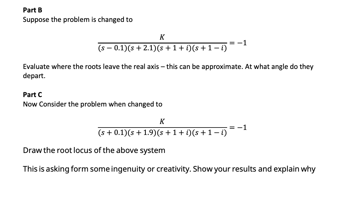 Solved Consider the root locus plot of the characteristic | Chegg.com