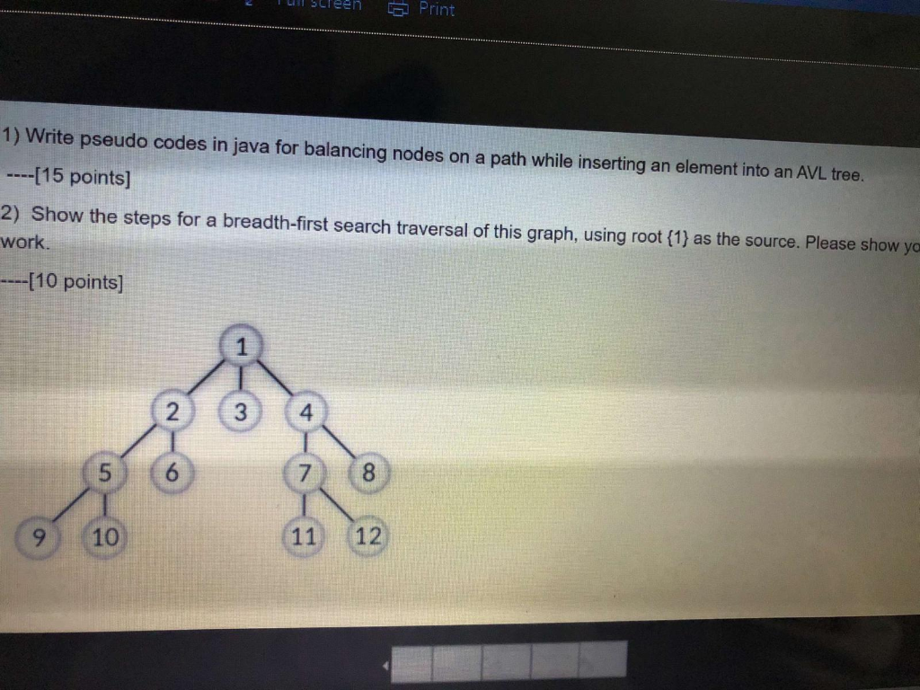 Solved ) Write pseudo codes in java for balancing nodes on a | Chegg.com