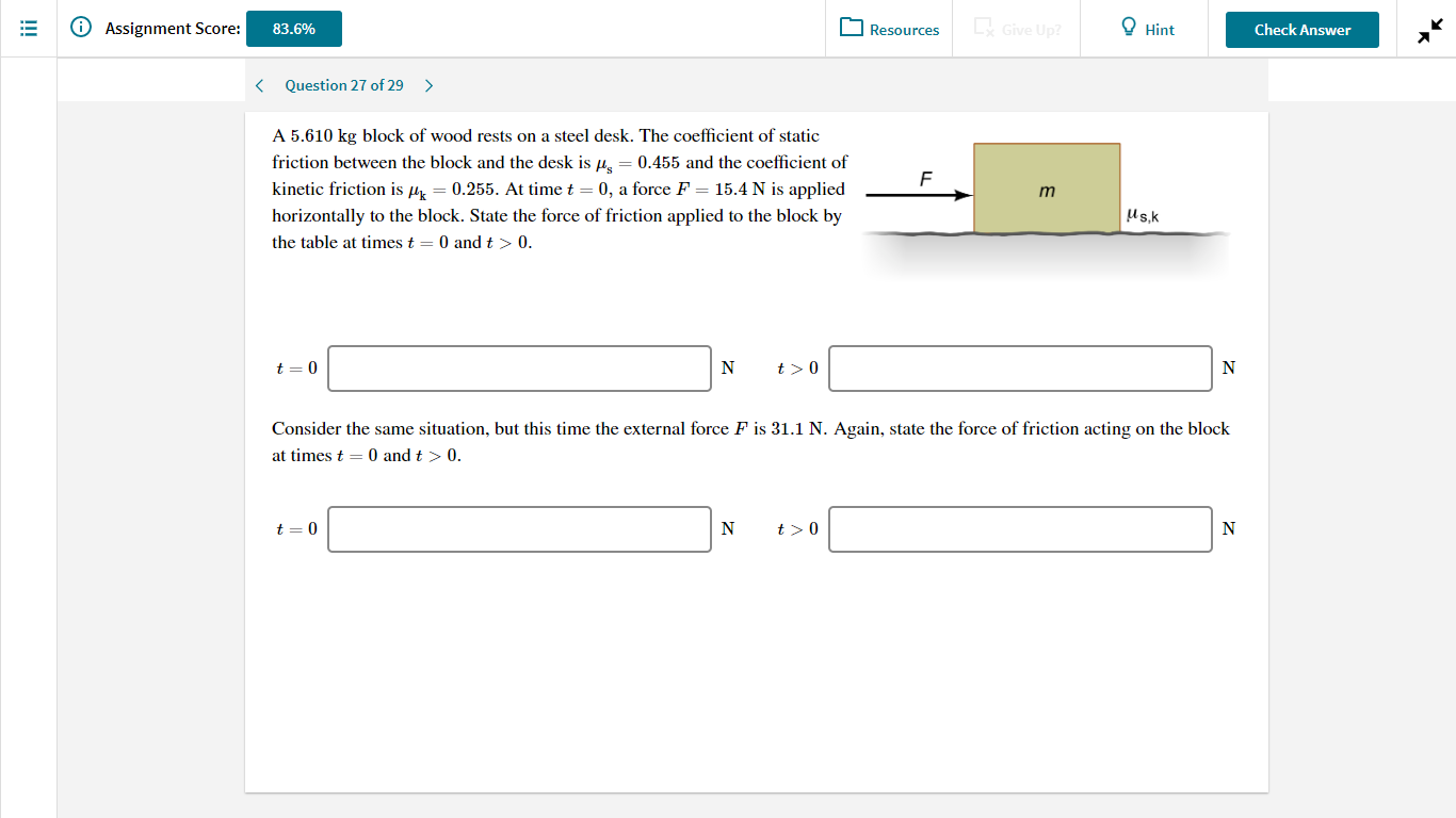 Solved 0 Assignment Score: 83.6% Resources Hint Check Answer | Chegg.com