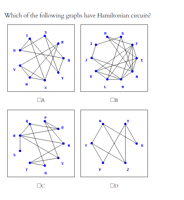 Solved Which of the following graphs have Hamiltonian | Chegg.com