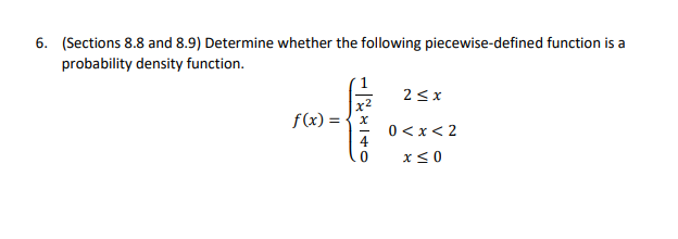 Solved 6. (Sections 8.8 and 8.9) Determine whether the | Chegg.com